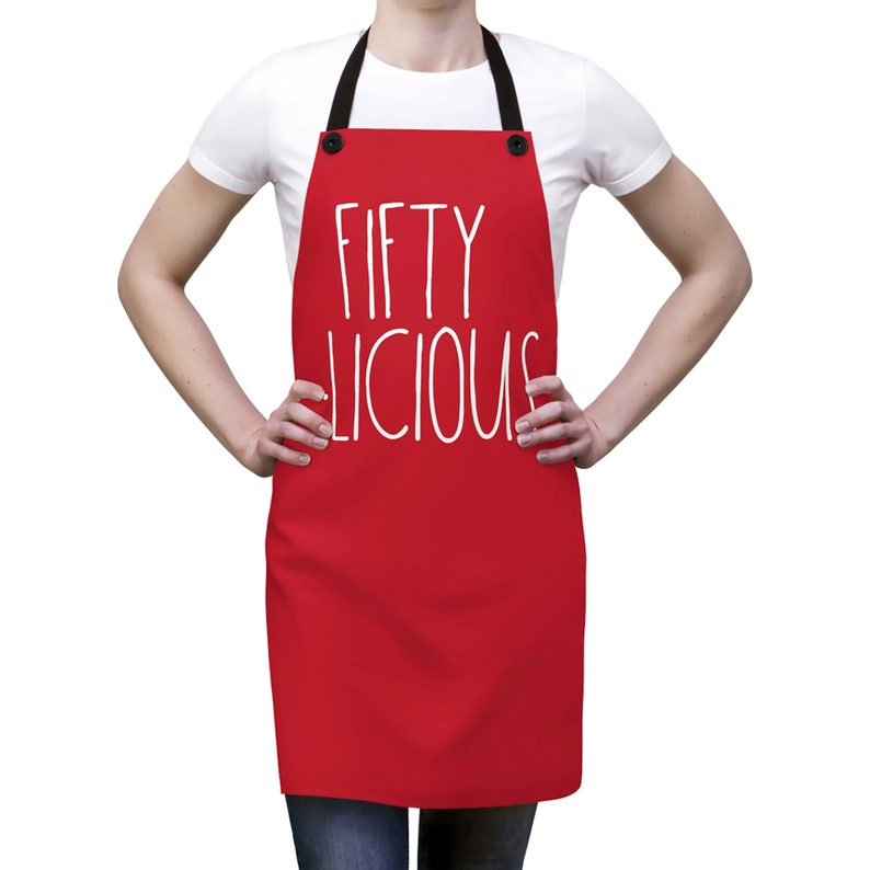 50th Birthday Apron Fifty-licious Super Cute Birthday Gift - Etsy
