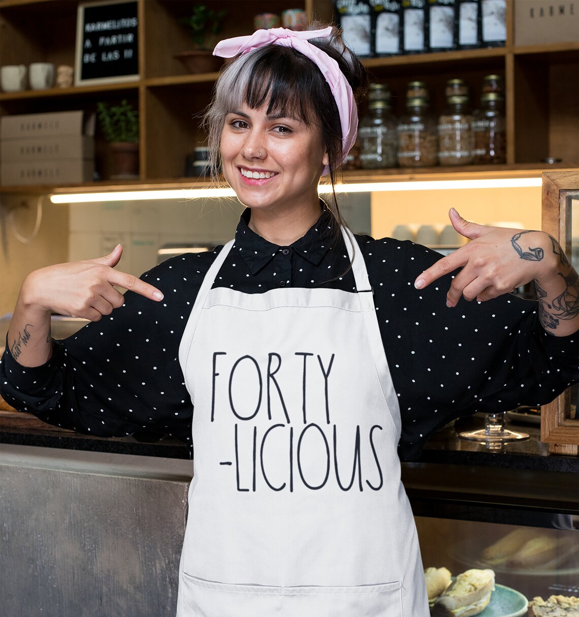 40th Birthday Apron Forty-licious Super Cute Birthday Gift | Etsy