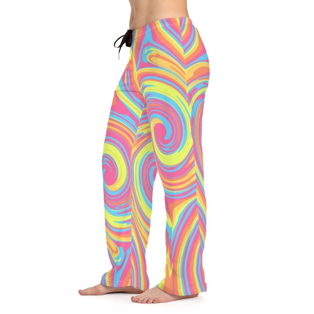 Original Design Psychedelic Pajama Pants for Women, Retro Hippie ...
