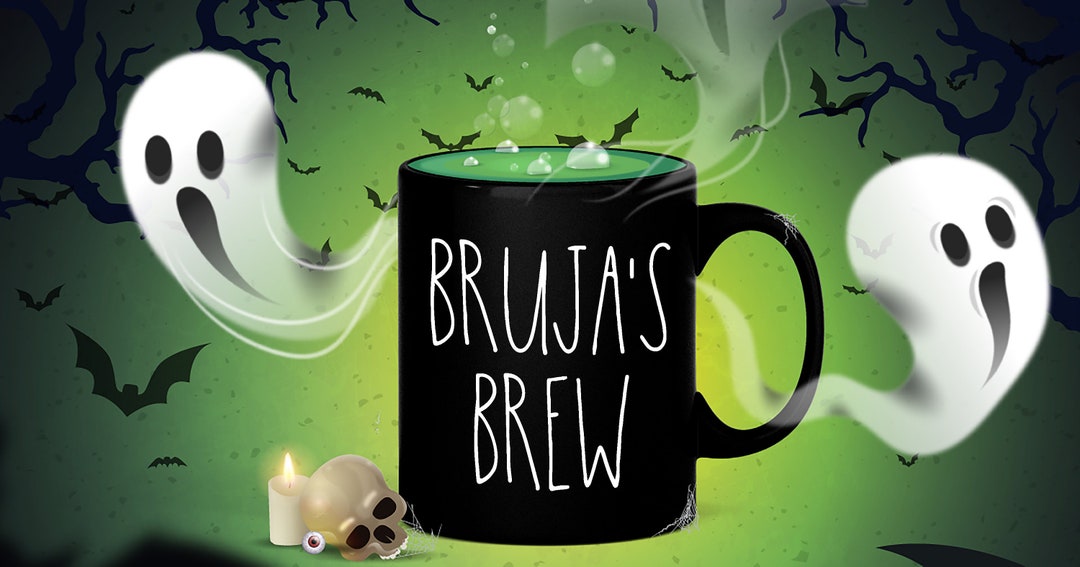 Bruja's Brew Mug: Spanish Witch Gift, Halloween Party, Goth Decor - Etsy
