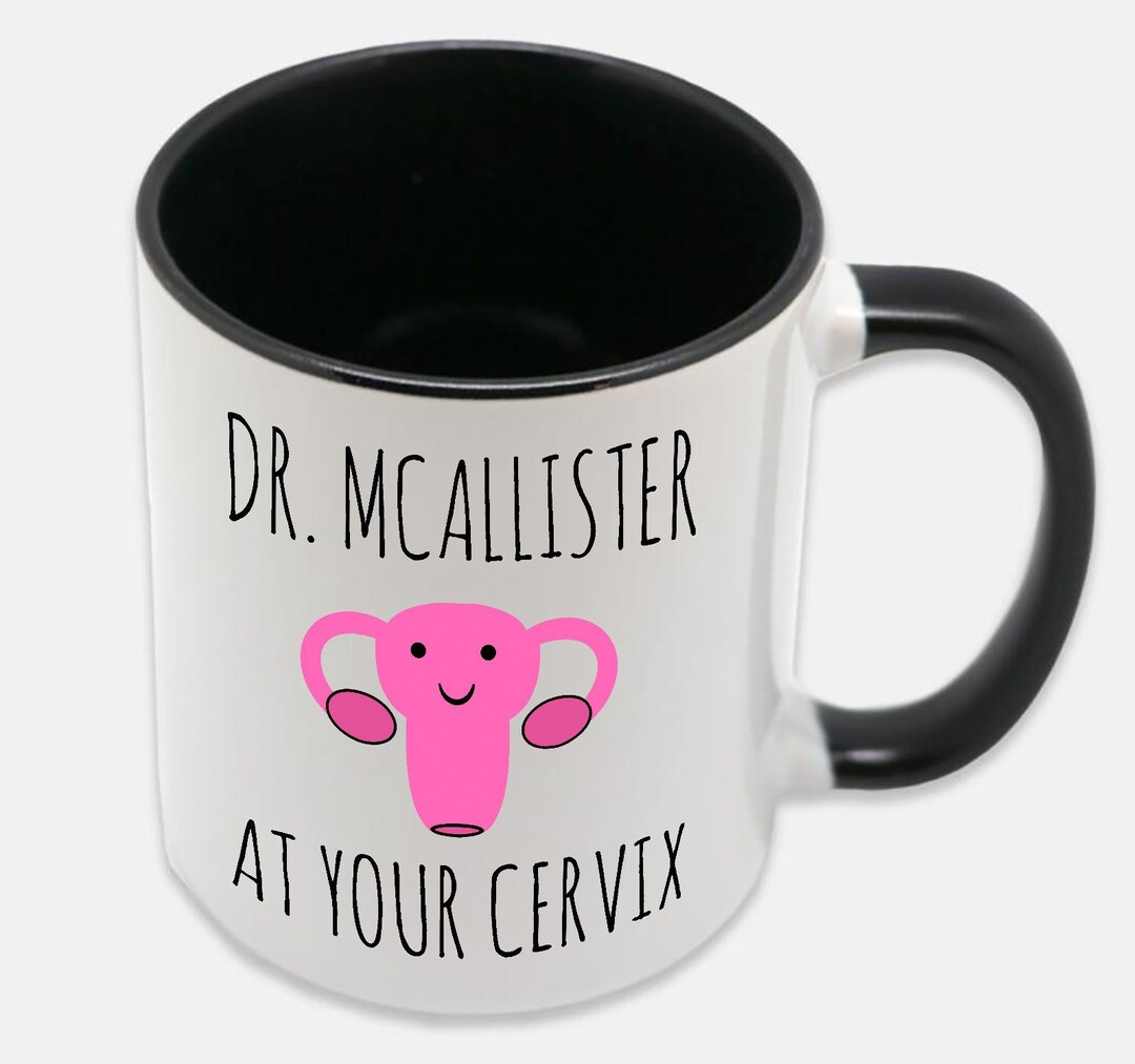 Personalized OBGYN Mug: Funny Cartoon Cervix Gift - Etsy