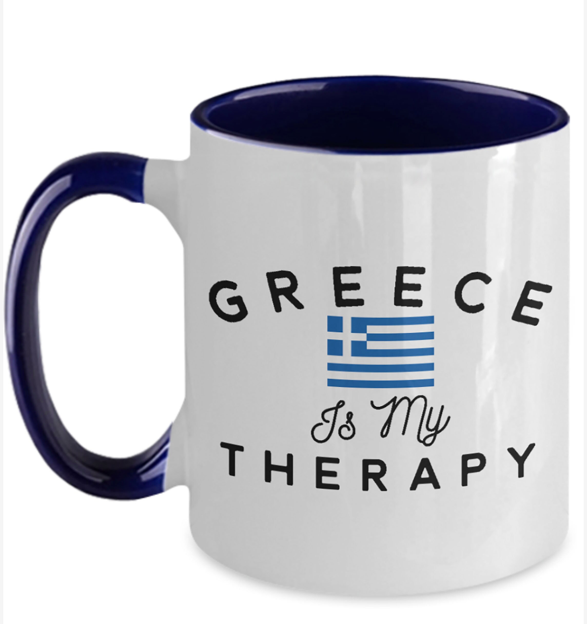 Greece is My Therapy Greek Mug I Love Greece Gift Greece | Etsy