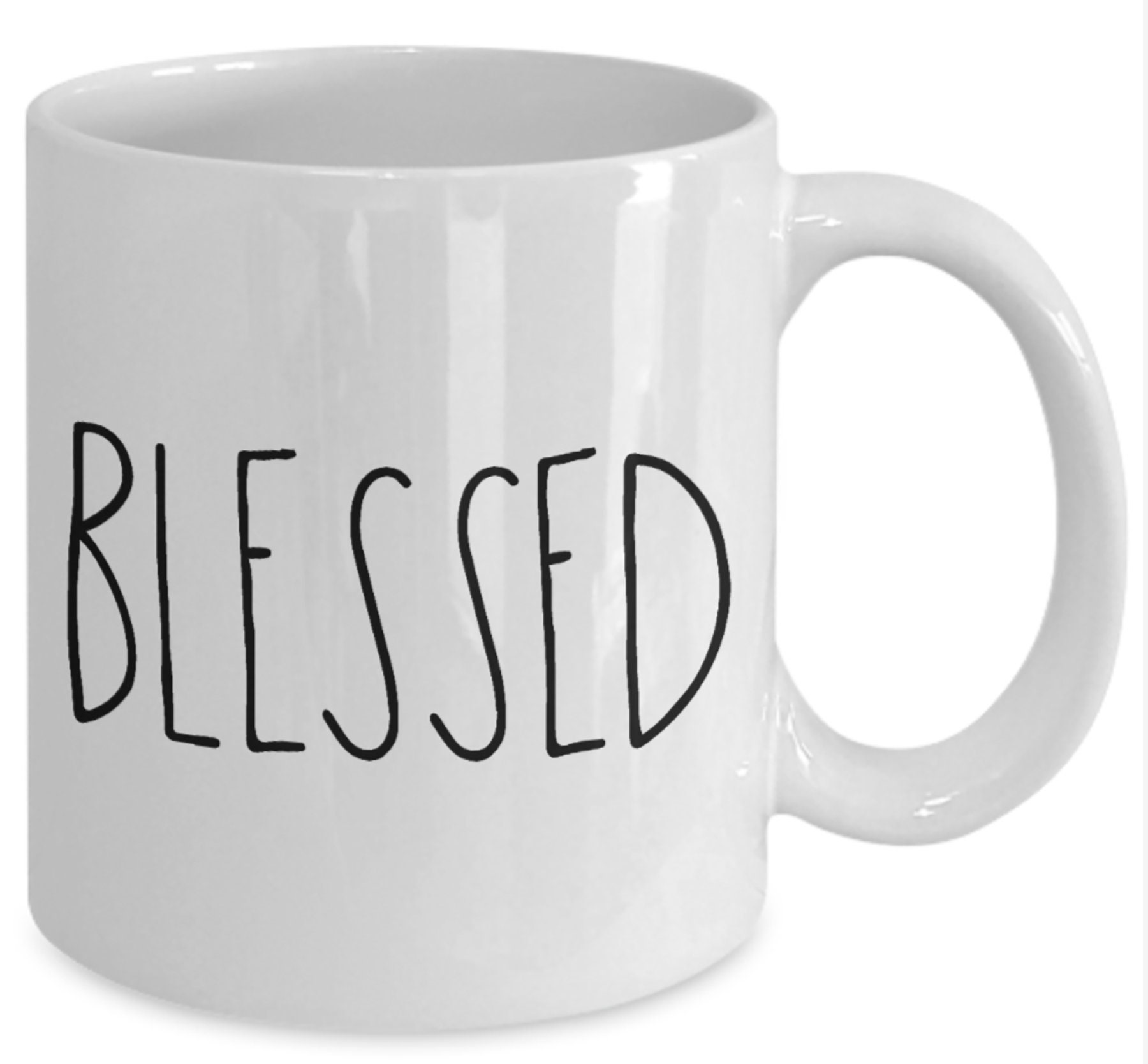 Blessed Mug Minimalist Blessed Coffee Cup Skinny Font One - Etsy