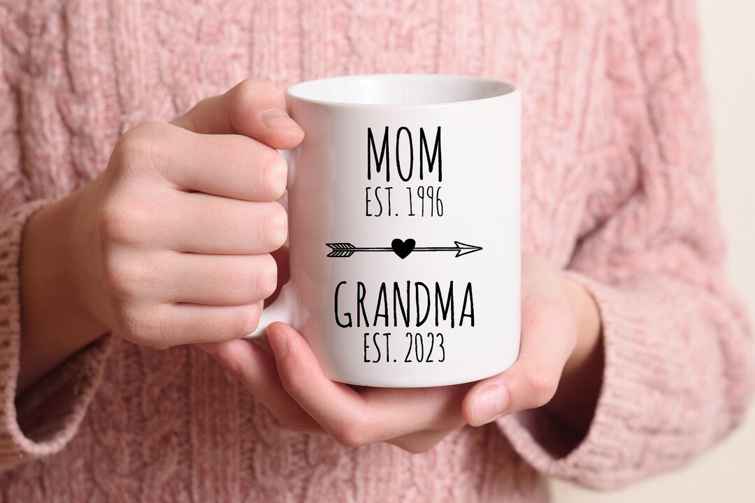 Mom Est Grandma Est Mug, Est 2024, New Grandma Gift, First Time Grandma ...