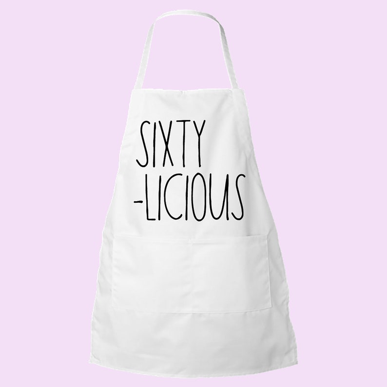 60th Birthday Apron Sixty-licious 60th Birthday Gift for - Etsy