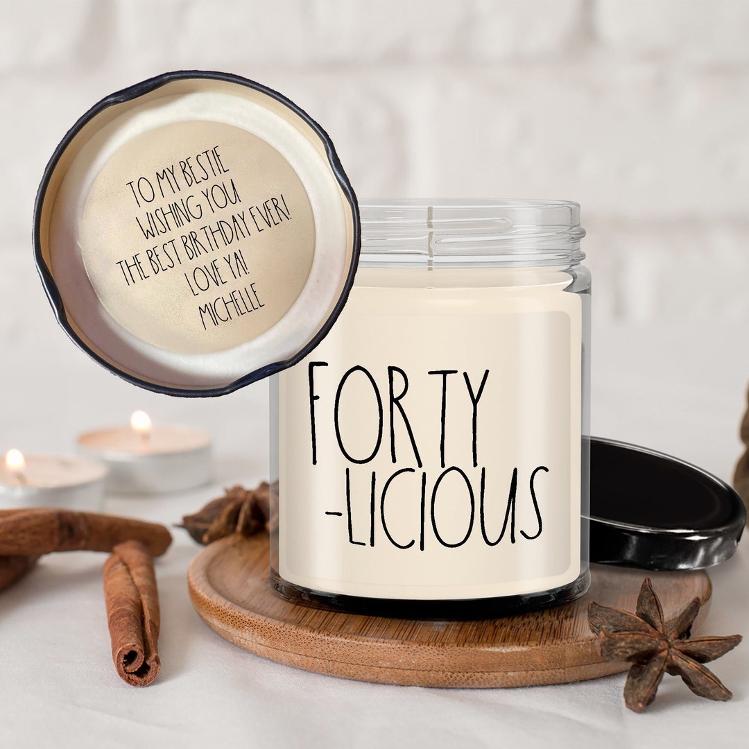 Personalized 40th Birthday Candle for Women, 9 Oz & 16 Oz Soy Candle ...