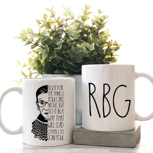 RBG Fight Mug: Inspirational Ruth Bader Ginsburg Quote - Etsy