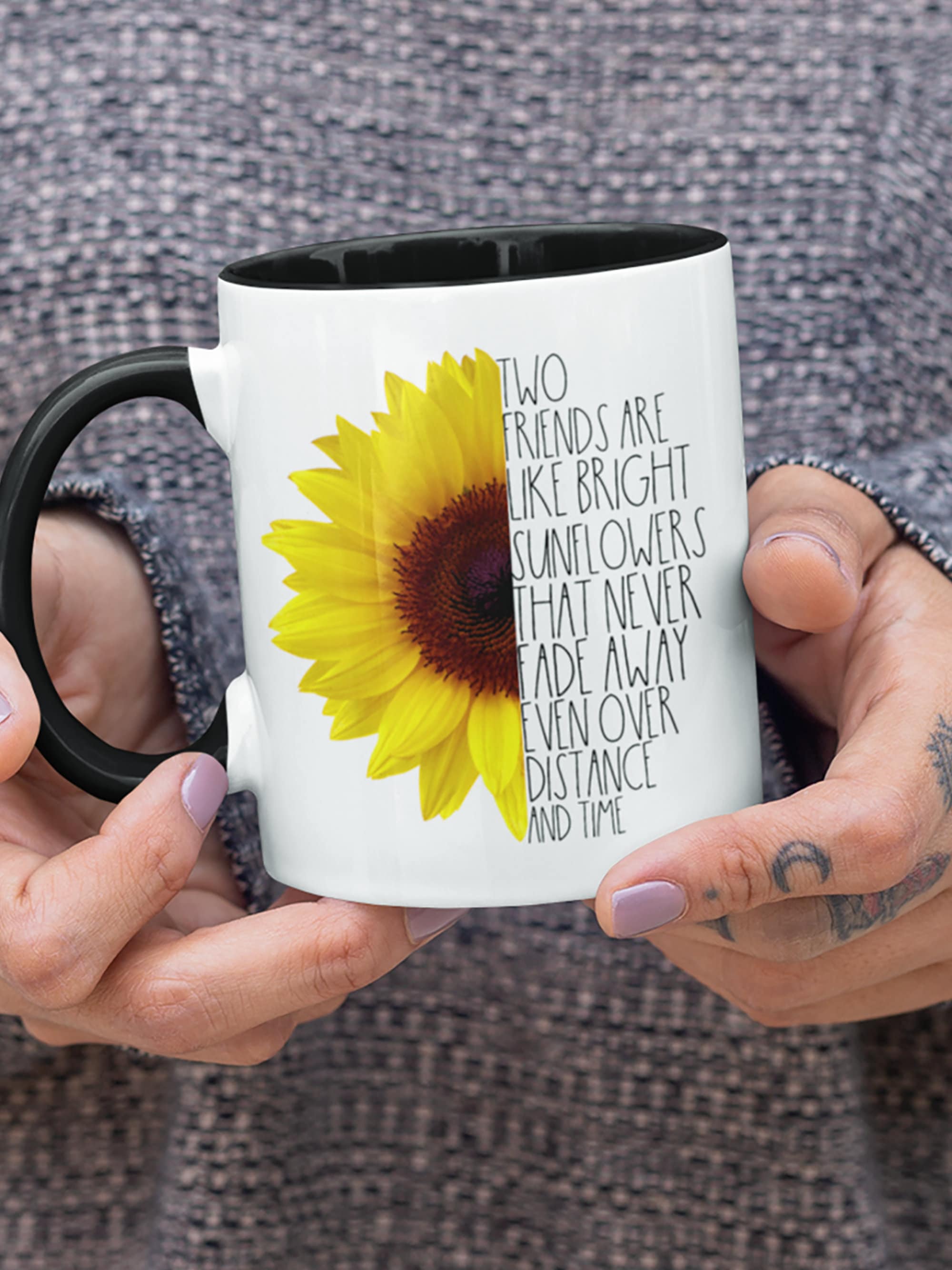 Personalized Sunflower Mug, Sunflower Gift, Long Distance Friends Gift ...