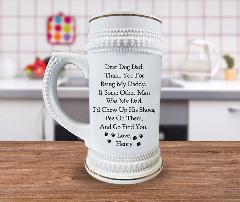 Funny Dad Gift Beer Stein Personalized Dear Dog Dad - Etsy