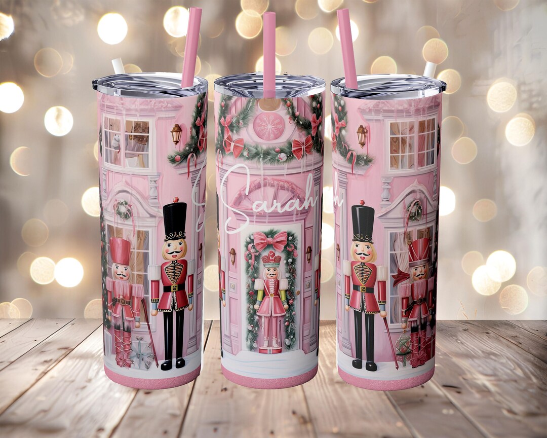 Personalized Nutcracker Skinny Tumbler for Girls, Pink 20oz Travel Cup ...