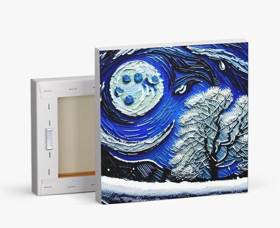 Van Gogh Style Snow Storm Wall Art, High Quality Matte Canvas, Abstract ...