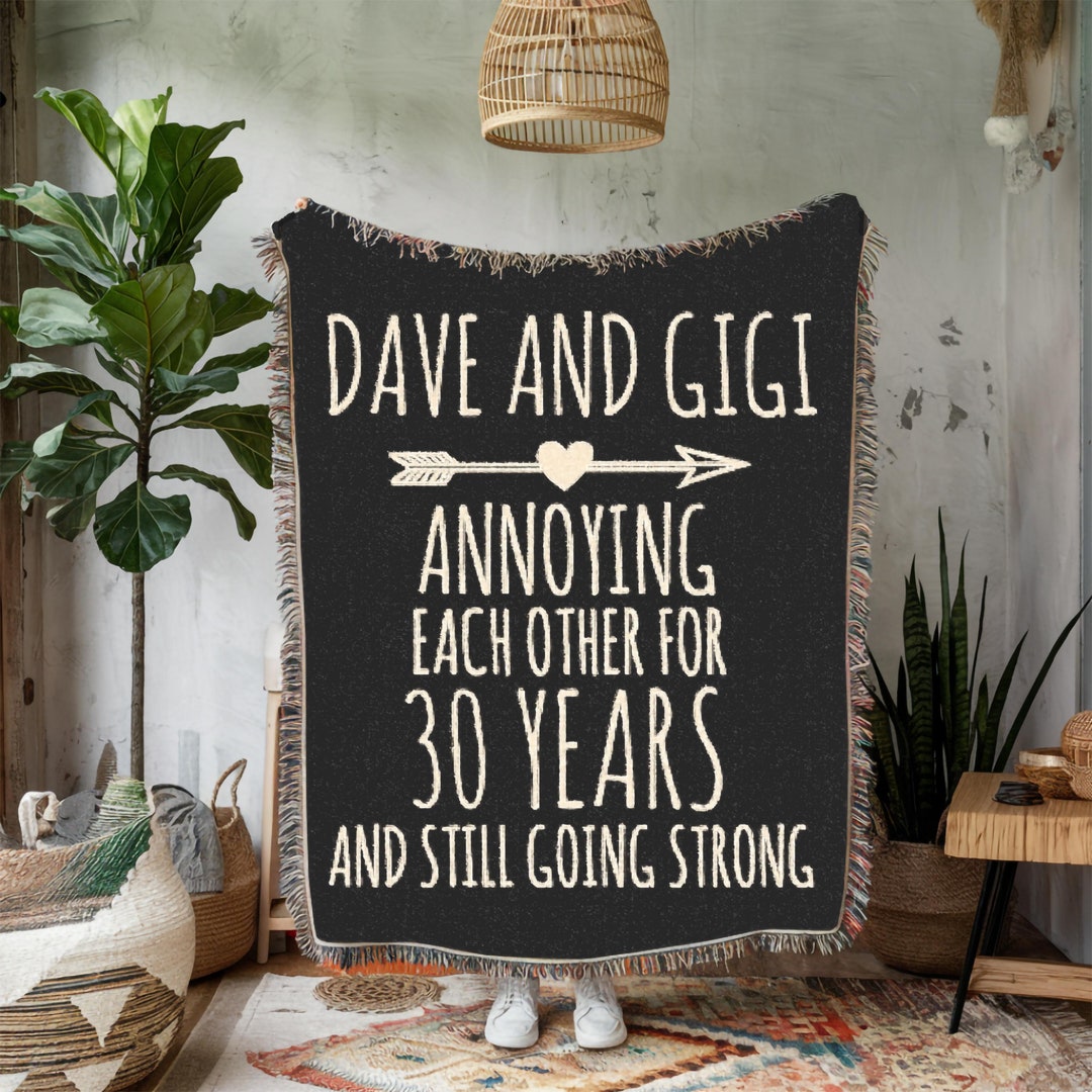 Personalized Wedding Anniversary Tapestry, Woven Blanket Funny Gift for ...