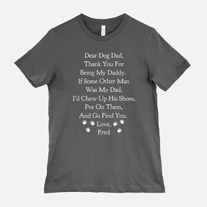 Funny Dad Gift, Personalized Dear Dog Dad, BELLA CANVAS Unisex T-shirt ...