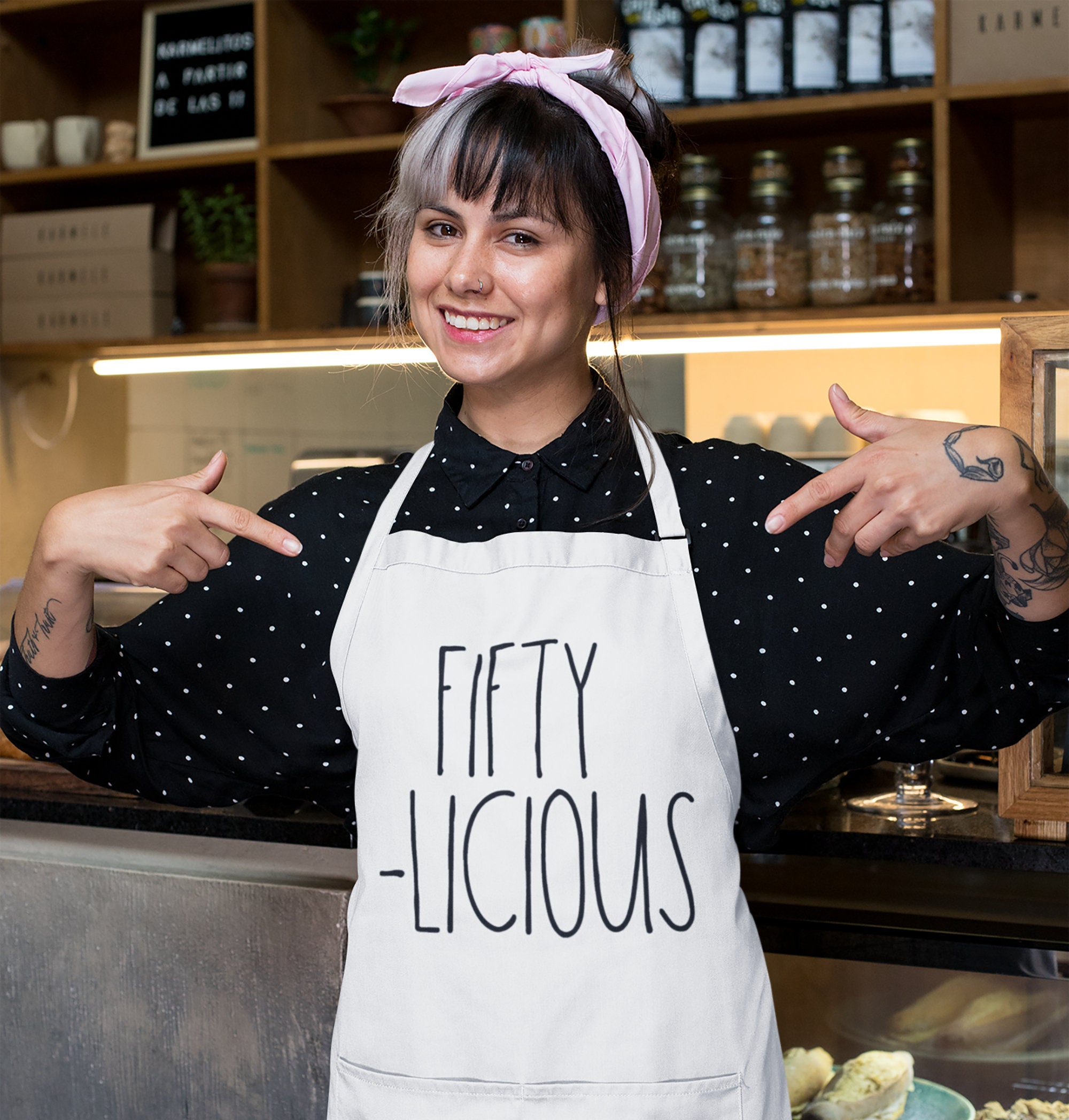 50th Birthday Apron Fifty-Licious Super Cute Birthday Gift | Etsy