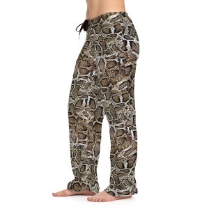Original Design - Snakeskin Pajama Pants for Women, Wild Animal Print ...