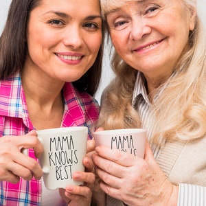 Mama Knows Best, Mothers Day Gift, Funny Mom Mugs, Minimalist, Latte ...
