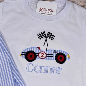 Vintage Race Car Birthday Outfit, Embroidery - Etsy