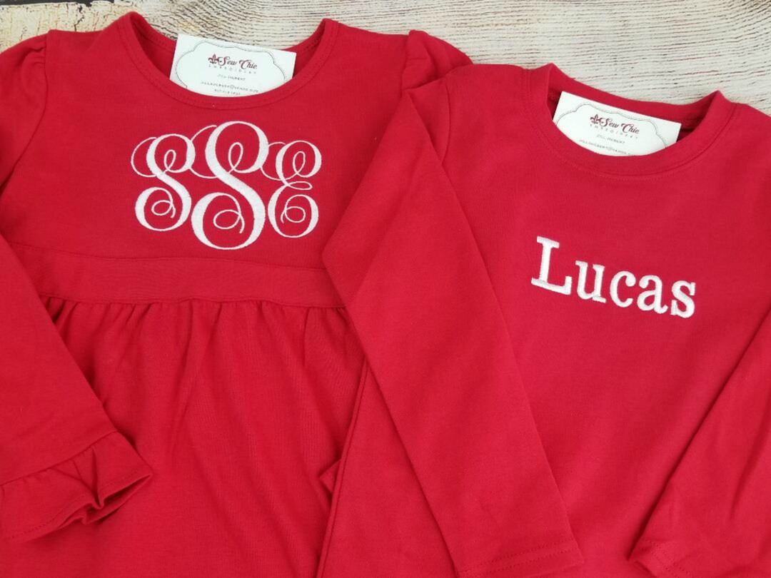 Matching Sibling Outfits, Baby Girl Monogrammed Dress, Baby Boy ...