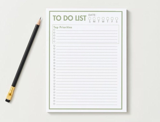 To Do List Notepad - Etsy