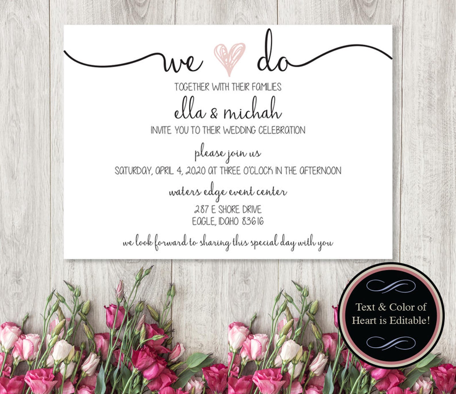 We Do Wedding Invitation We Do Invite with Details Card | Etsy