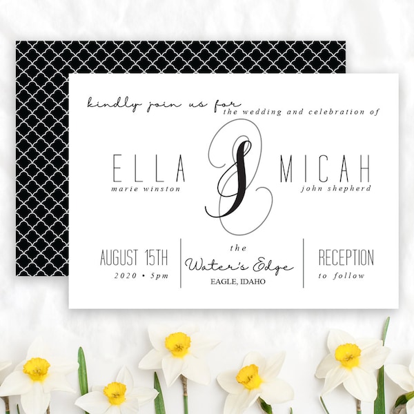 Ampersand Wedding Invitation - Etsy