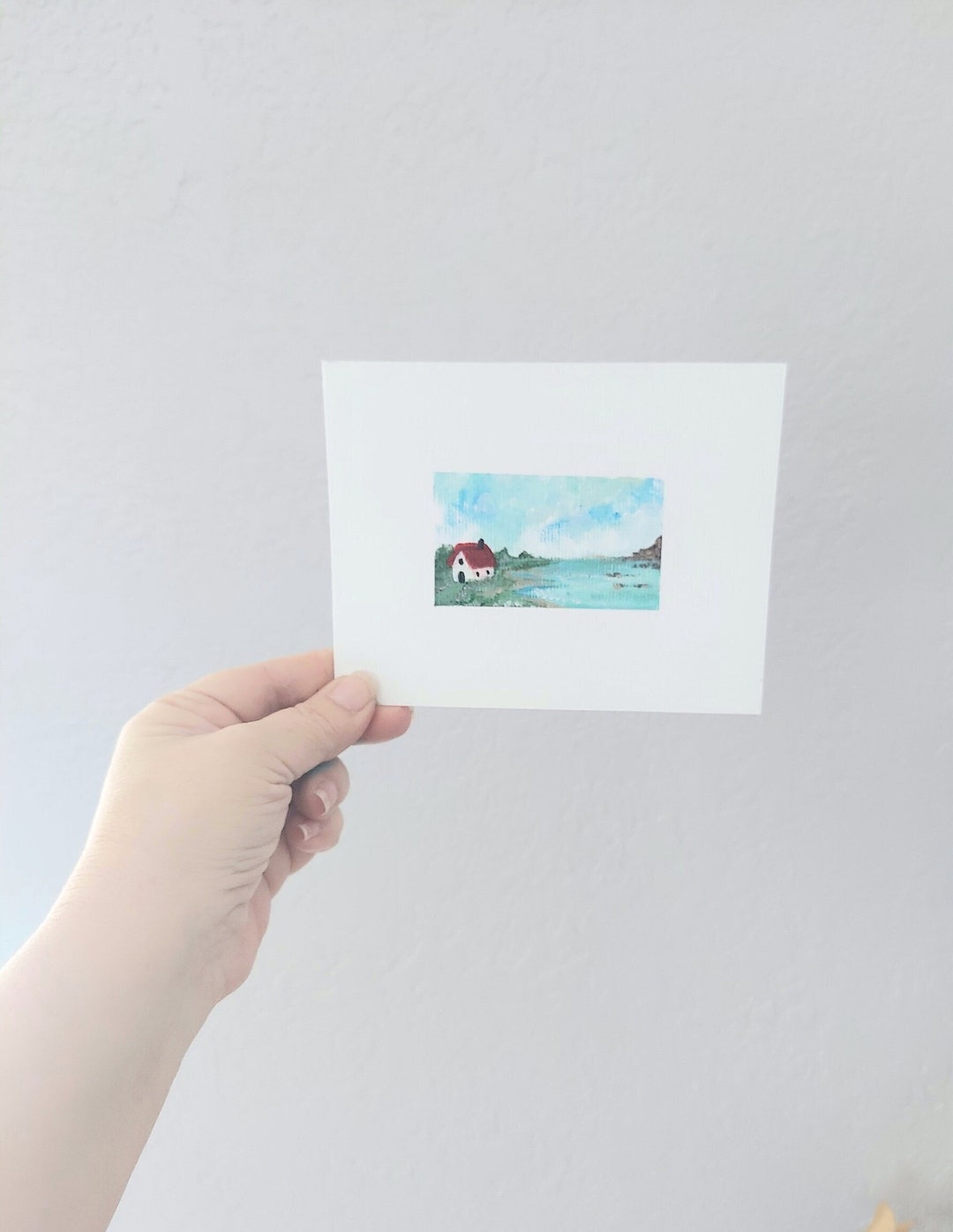 Miniature Cottage Seascape Painting: Original Tiny Home Art - Etsy