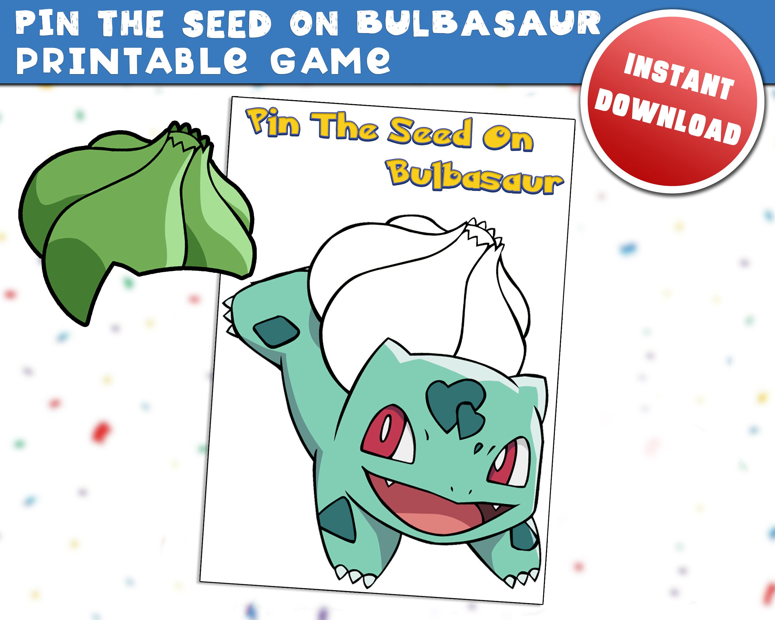 Pin the Seed on Bulbasaur Party Game: Kids Birthday (digital Download ...