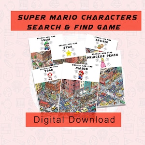 Super Mario Search and Find Game Digital PDF for Kids Parties Printable ...