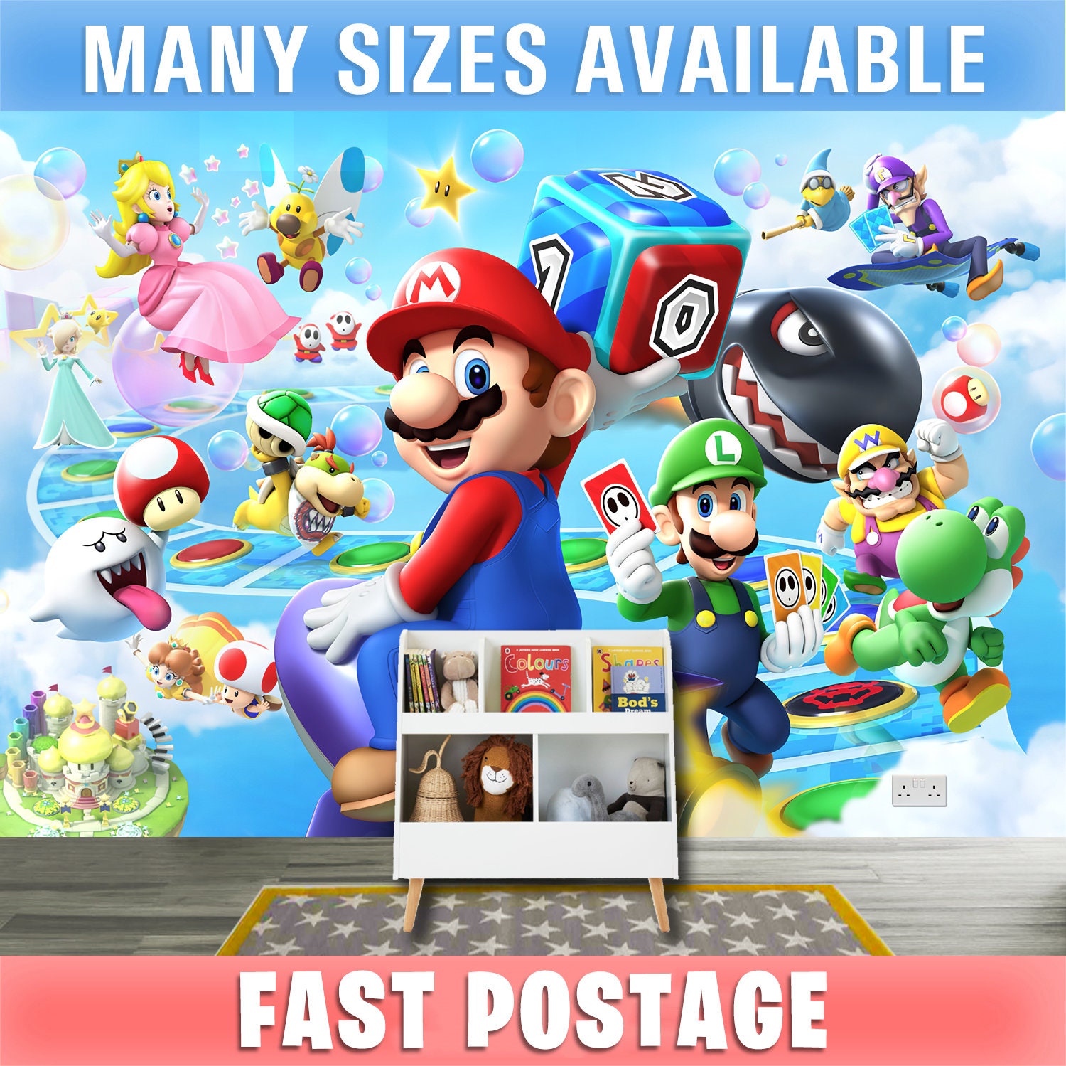 Super Mario D2 Mural Room Wallpaper for Bedroom Kids Wall Peel or Paste ...