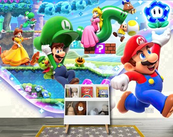 Super Mario D2 Mural Room Wallpaper for Bedroom Kids Wall Peel or Paste ...