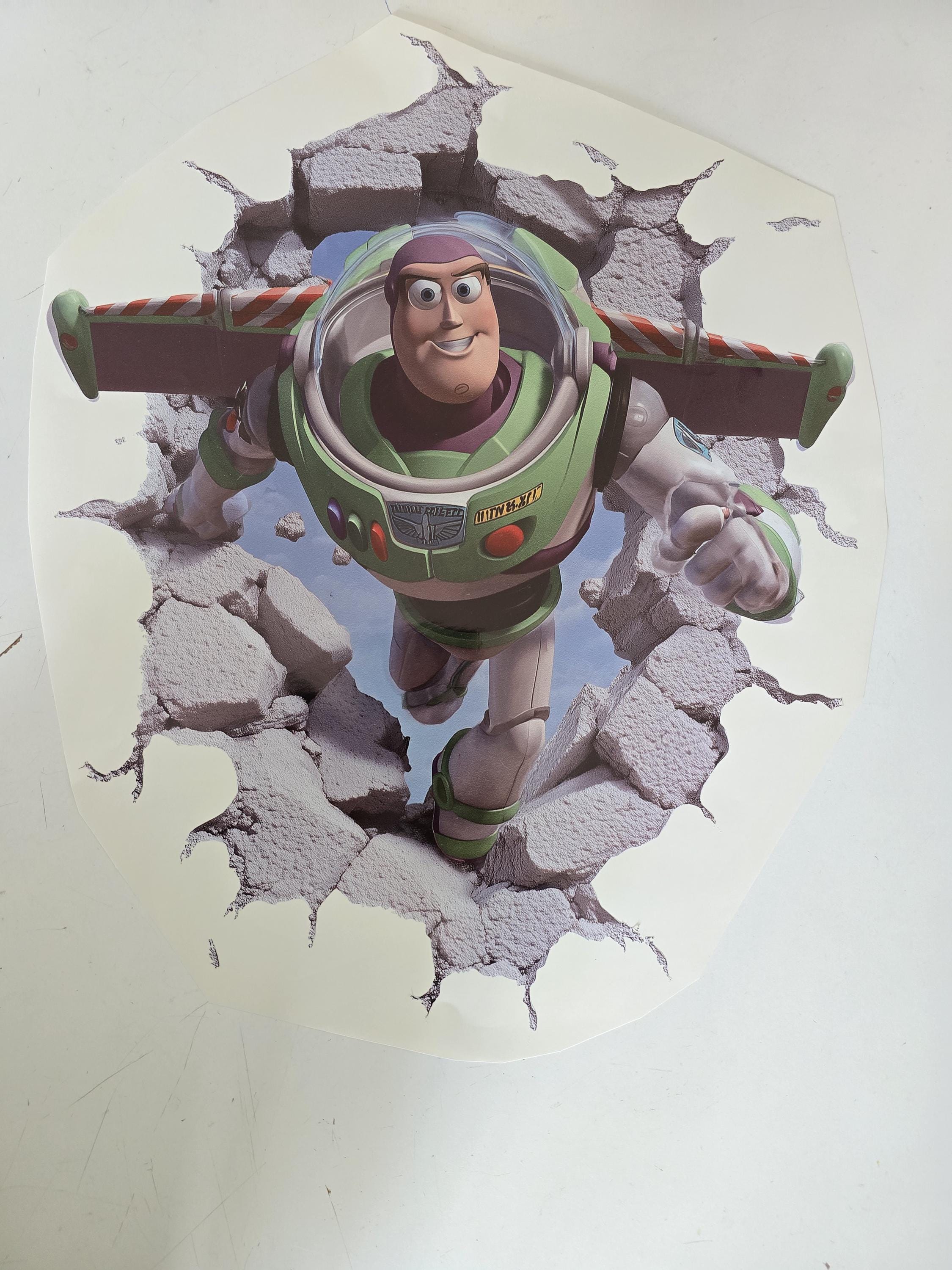 Buzz Lightyear Wall Decal: Toy Story Nursery Decor Smashing Through the ...