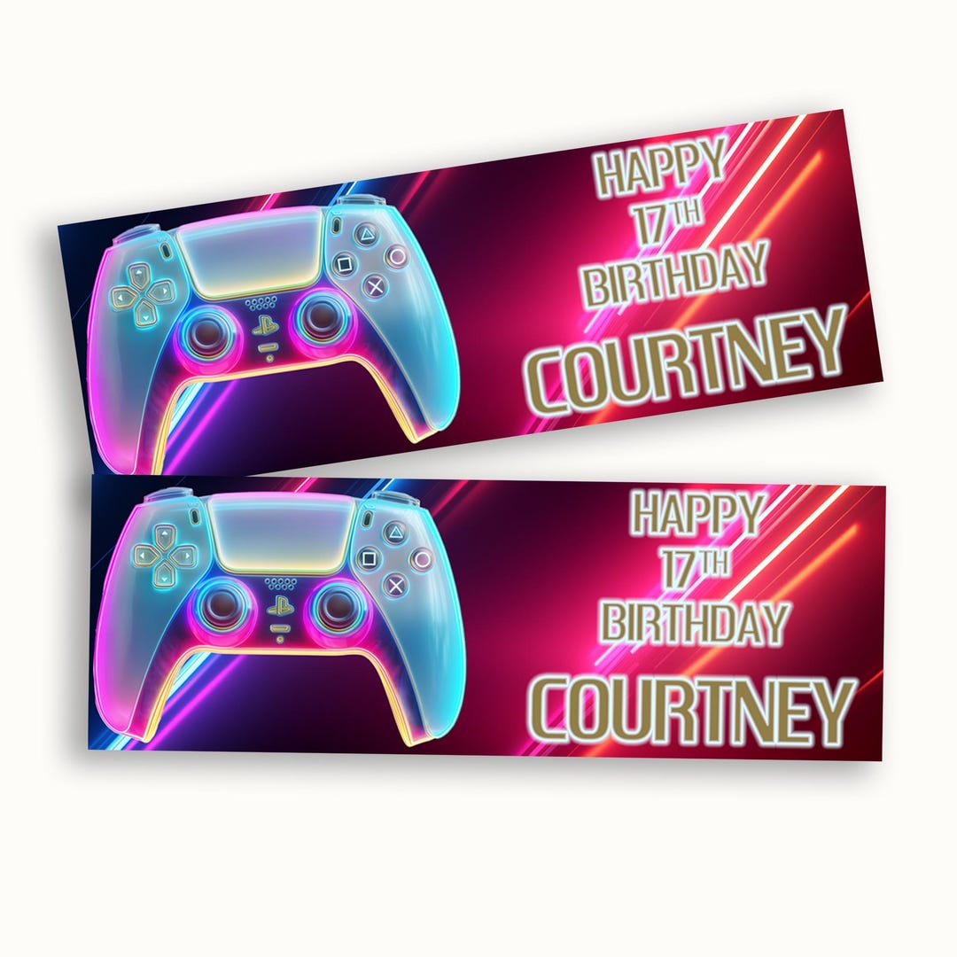 PS5 Controller Neon Glow Colorful Gaming Personalised Custom Birthday ...