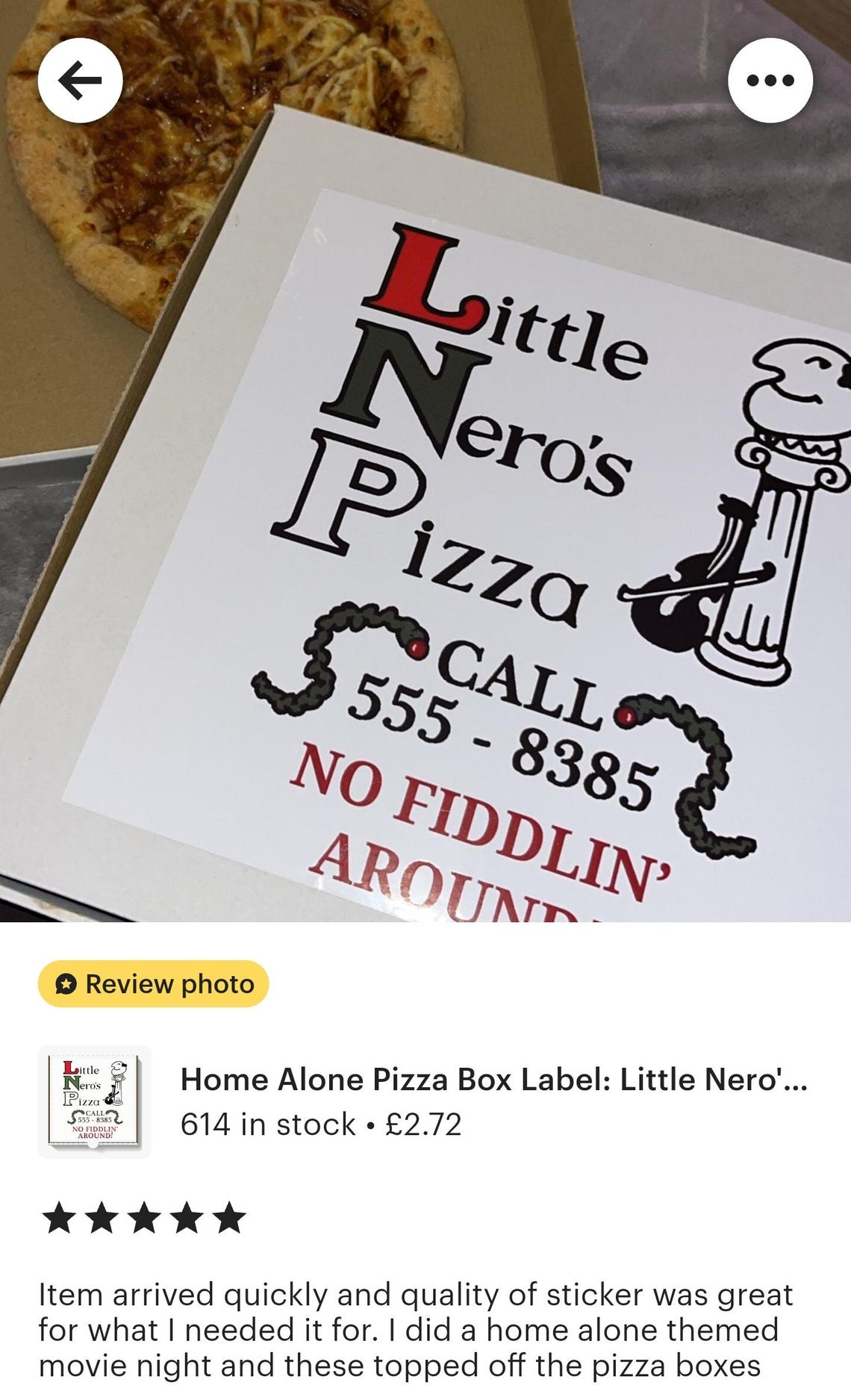 Home Alone Pizza Box Label: Little Nero's Birthday Party Favor - Etsy