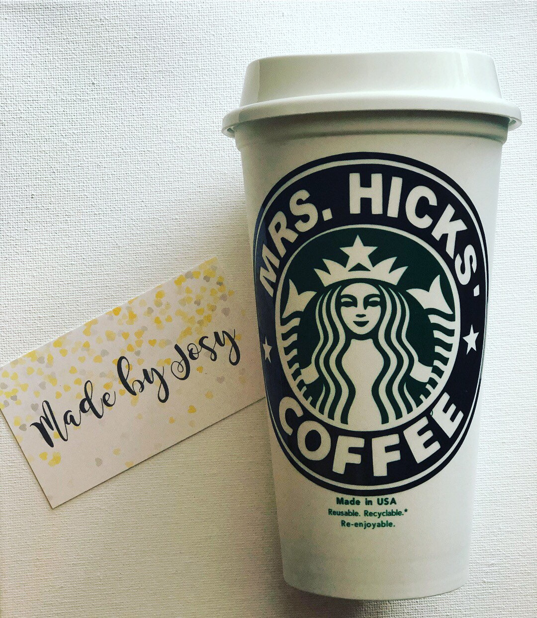 Coffee Cup Decal Coffee Cup Label Reusable Coffee Cup Label | Etsy