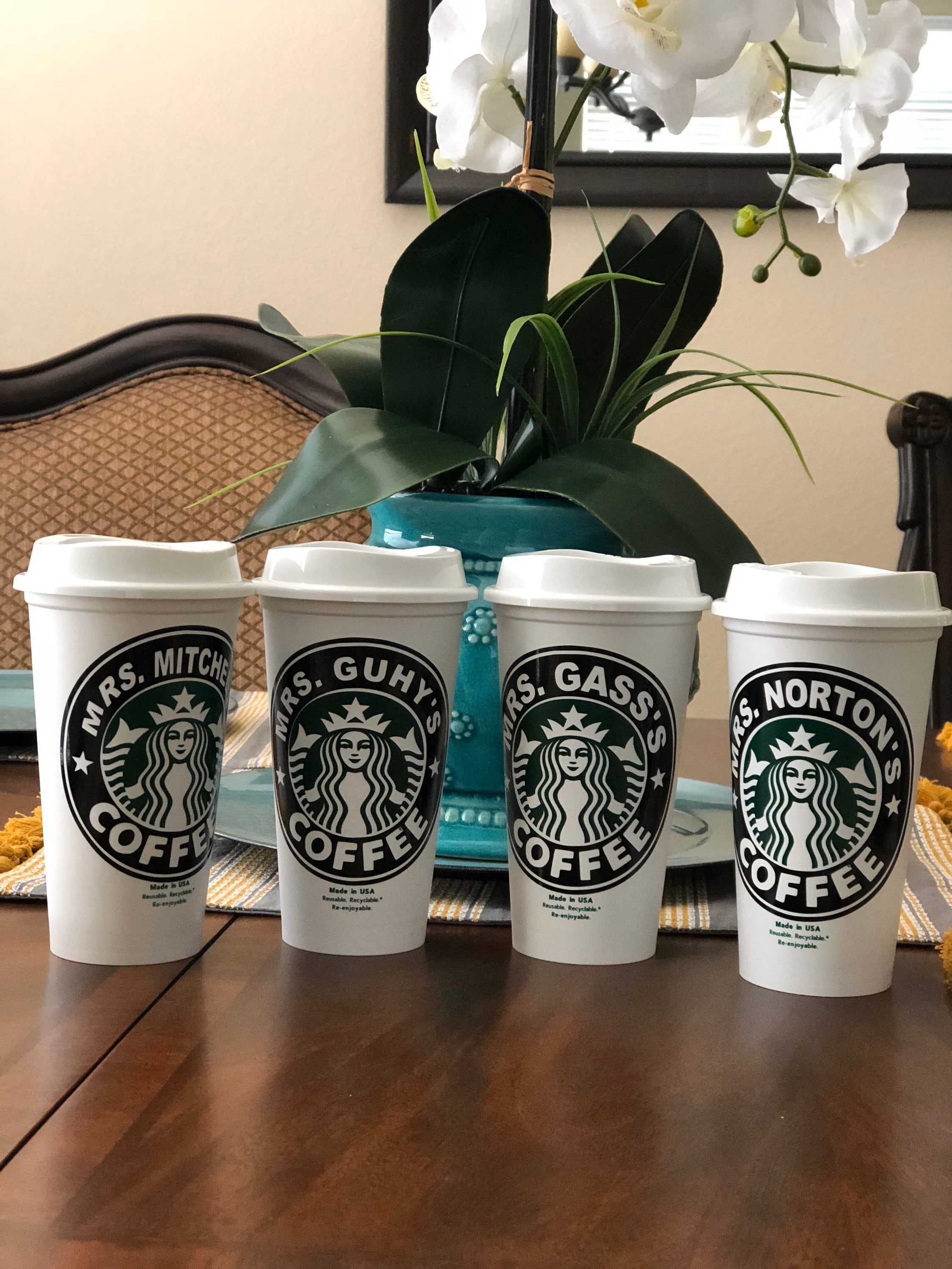 Coffee Cup Decal Coffee Cup Label Reusable Coffee Cup Label | Etsy