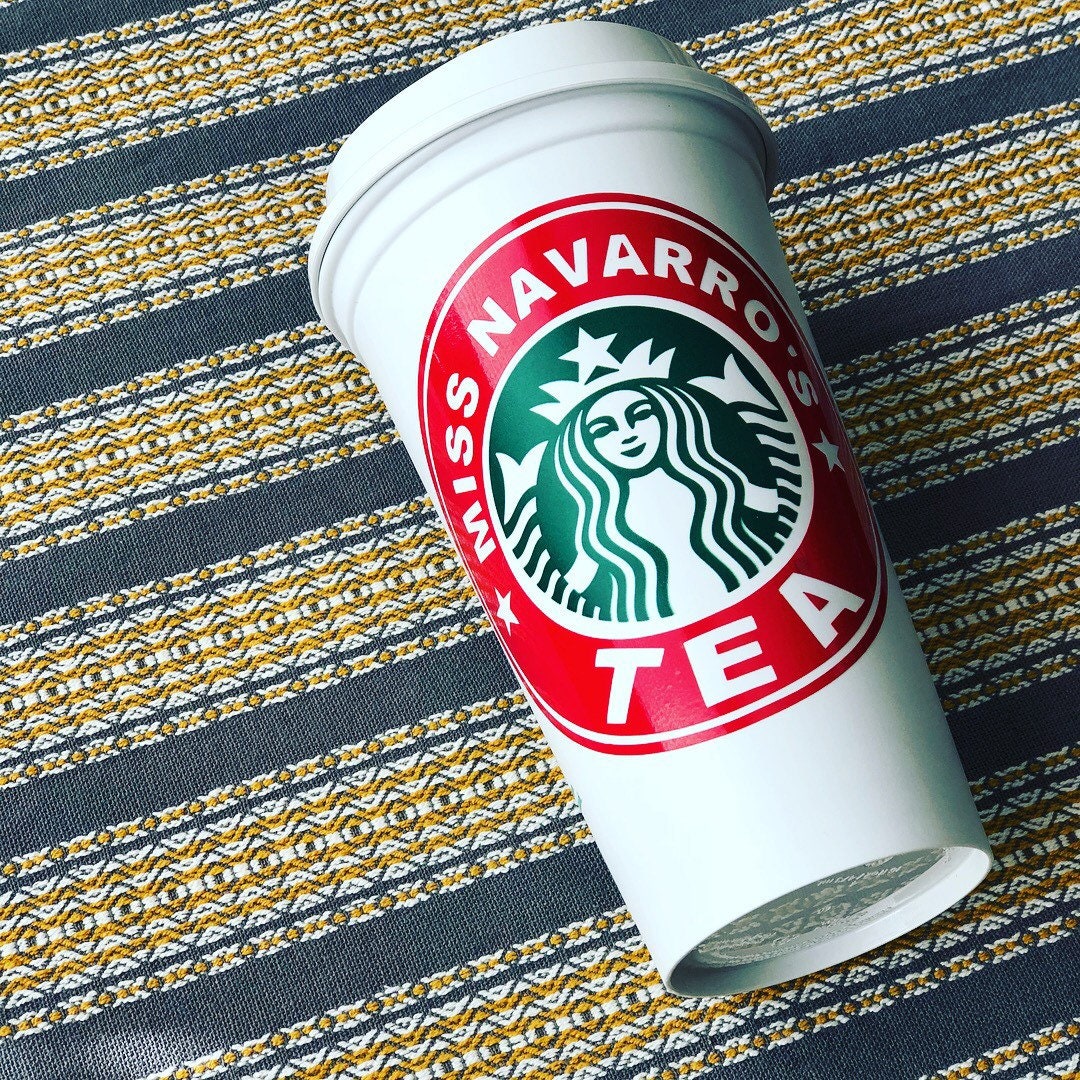 Coffee Cup Decal Coffee Cup Label Reusable Coffee Cup Label | Etsy