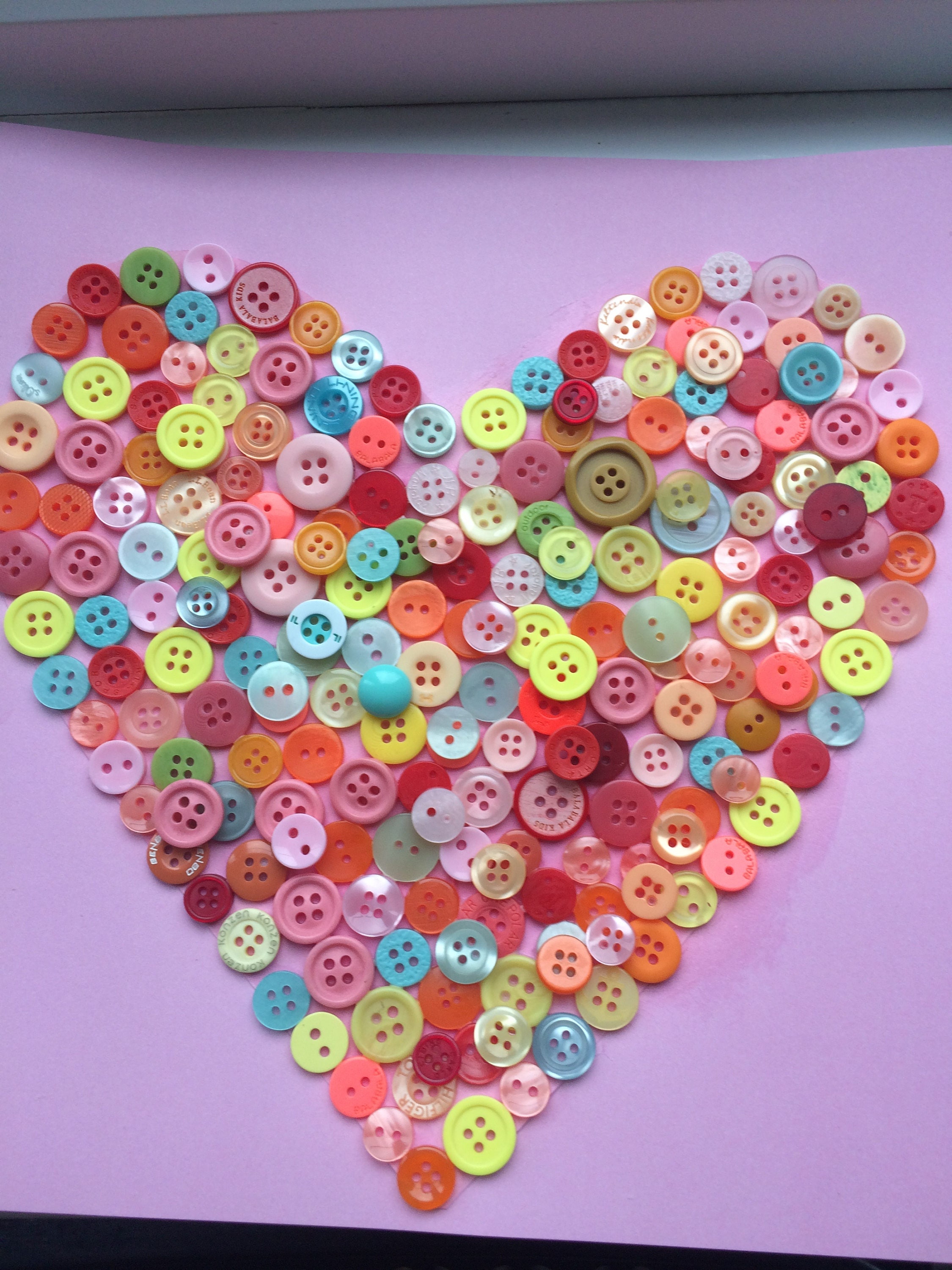 Pastel Heart Button Art - Etsy UK
