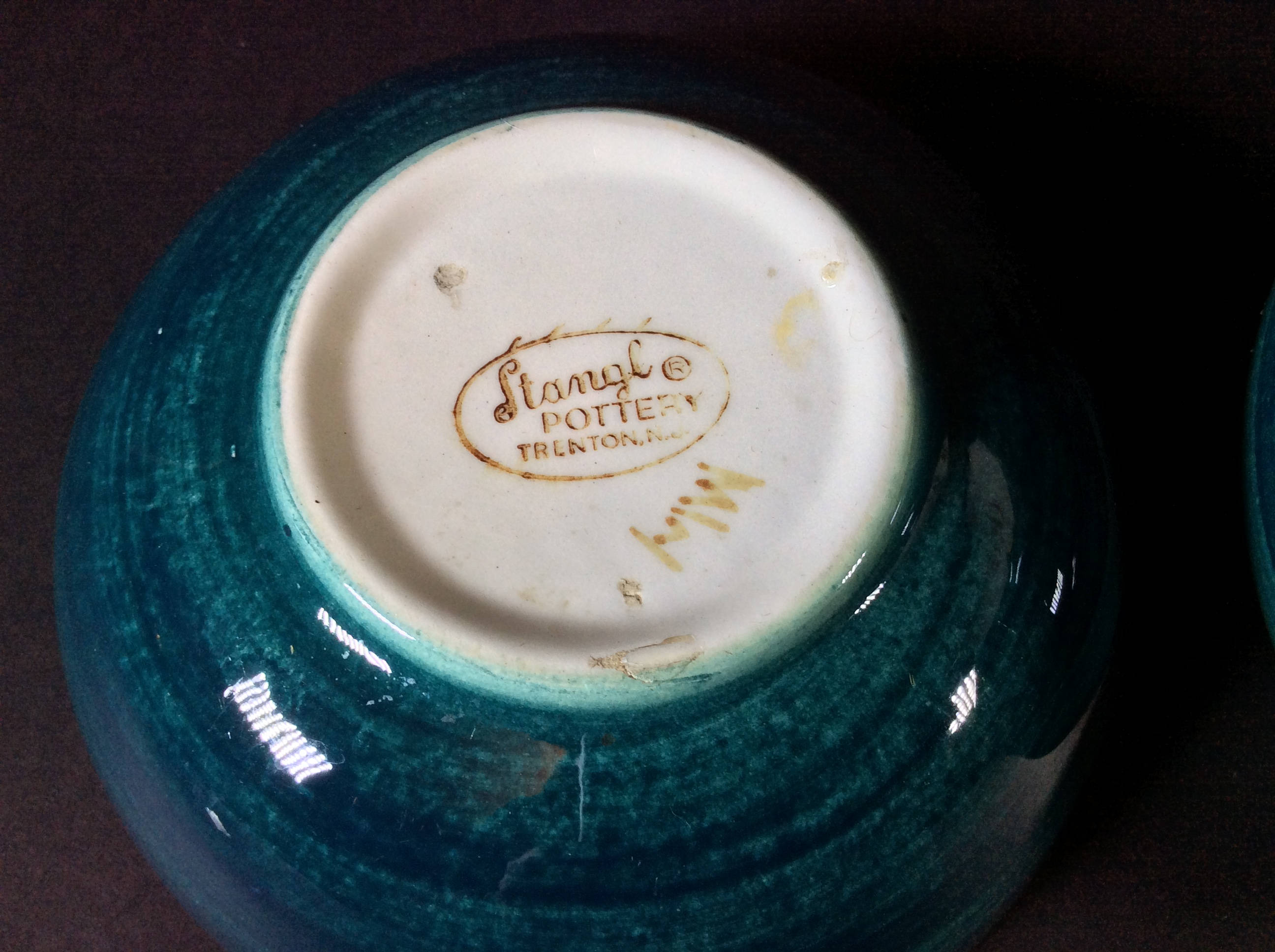 Stangl Pottery - Teal dishes/bowls, set of 7, Lug soup bowls, onion ...