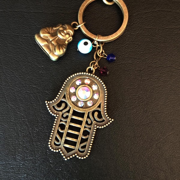 Laughing Buddha Keychain - Etsy