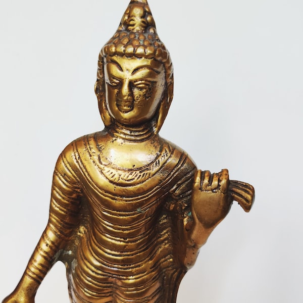 Bronze Standing Buddha Statue - Etsy