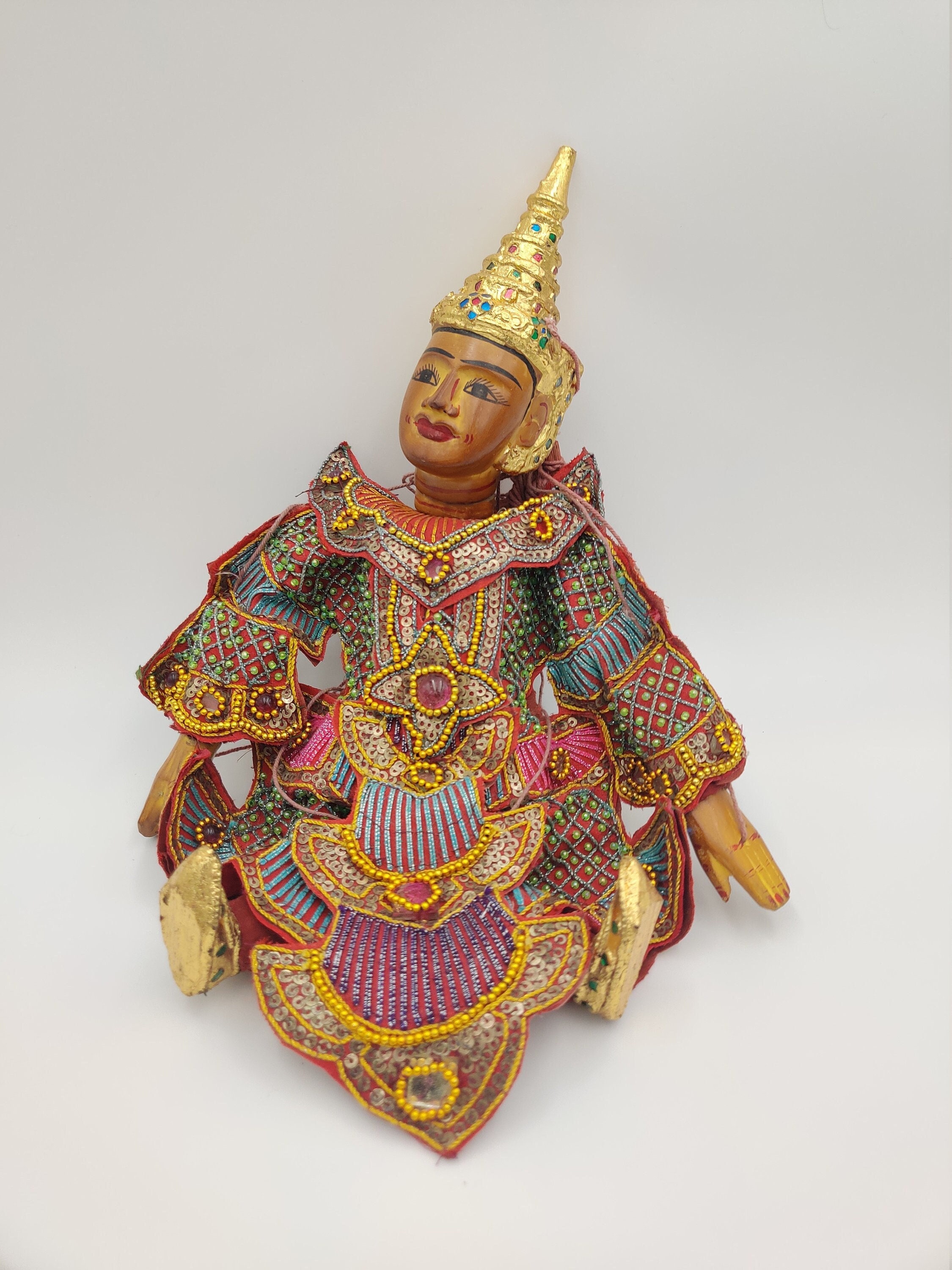 BURMESE STRING MARIONETTE Vintage Gilt Thar-gya-min Puppet - Etsy