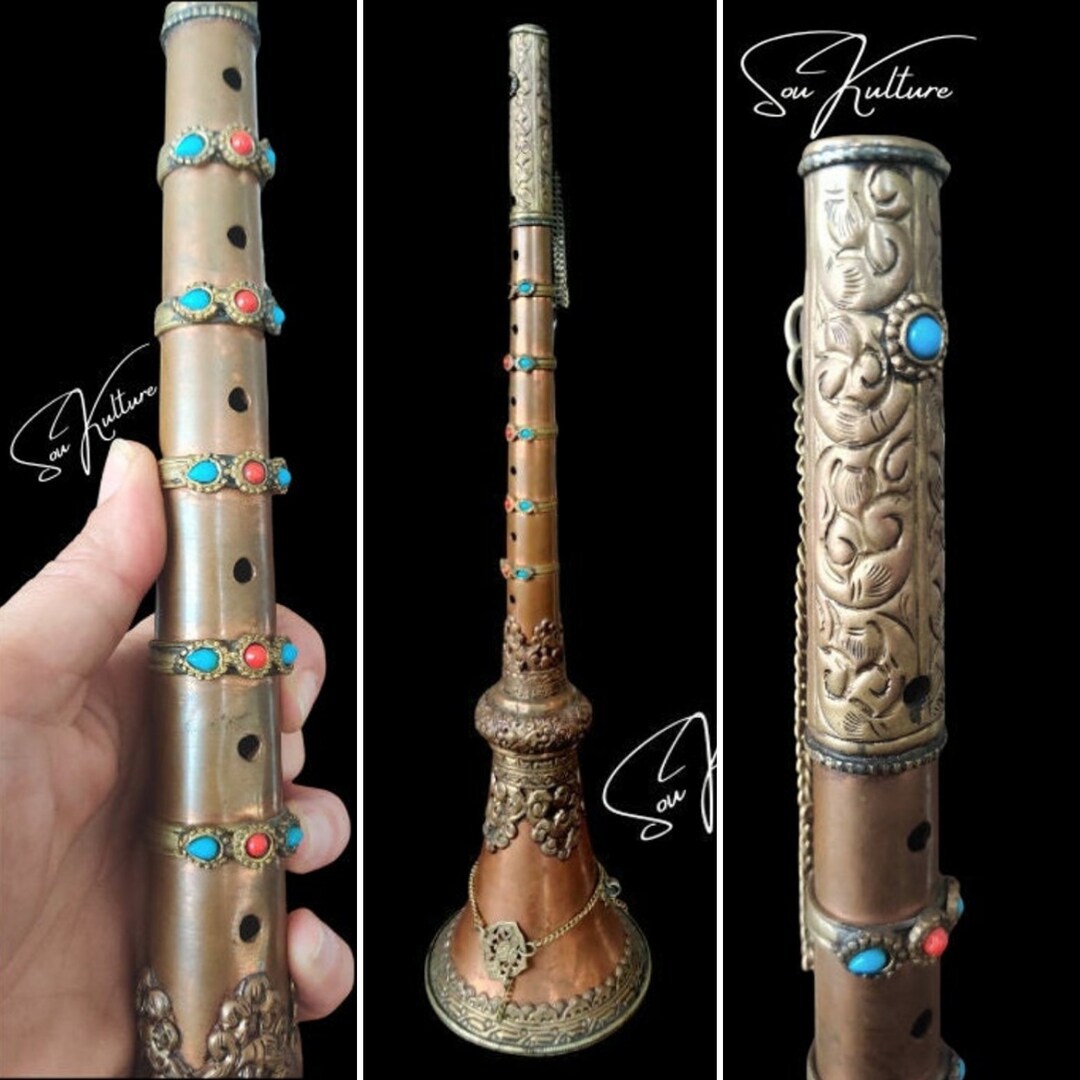CEREMONIAL BUDDHIST TRUMPET Early 1900's Copper & Brass W/ - Etsy