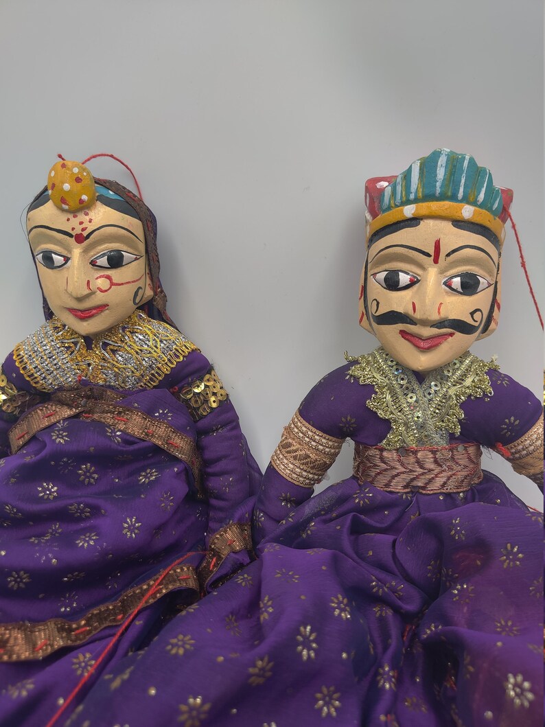 INDIAN STRING PUPPETS Rajasthani Kathputli Couple Chiffon - Etsy