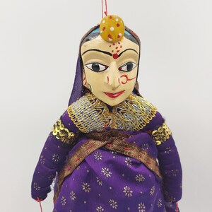 INDIAN STRING PUPPETS Rajasthani Kathputli Couple Chiffon Saree Hand ...