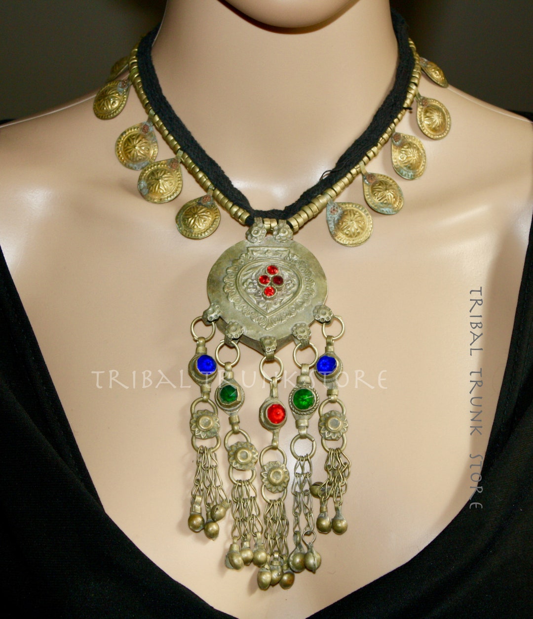 Buy OLD BALOCH NECKLACE Rare Find Champagne Tone Old Kuchi Amulets ...