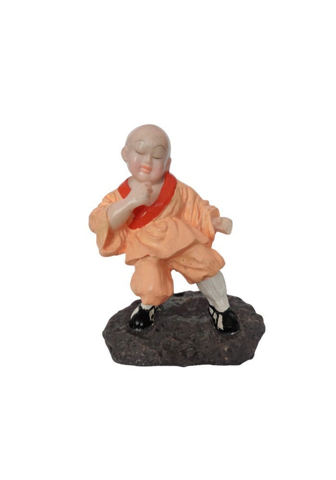 VINTAGE BABY MONK Detailed Hand-painted Cast Resin Cute Martial Arts ...