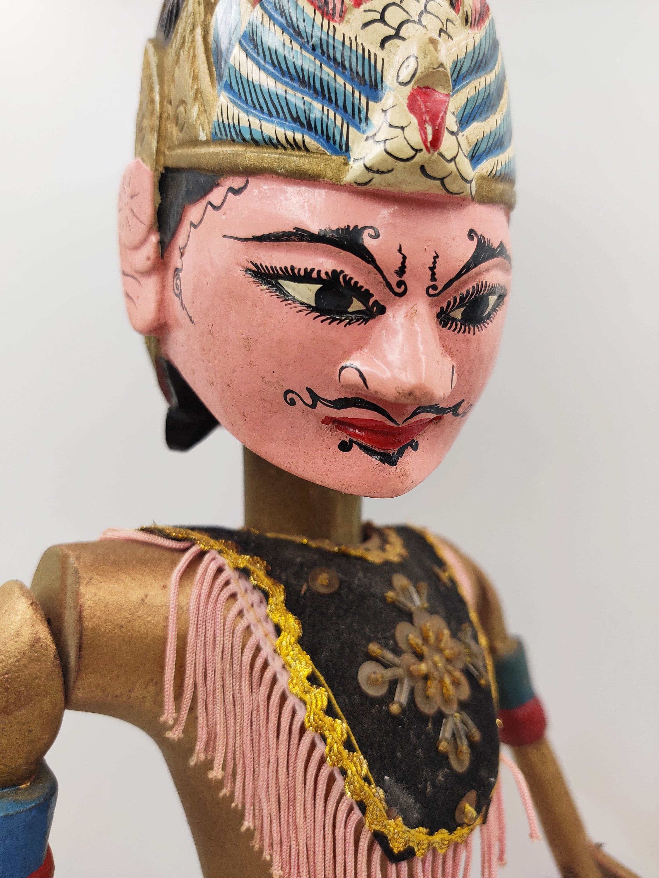 68.5cm JAVANESE ROD PUPPET Rare Antique Javanese Wayang Golek Theatre ...