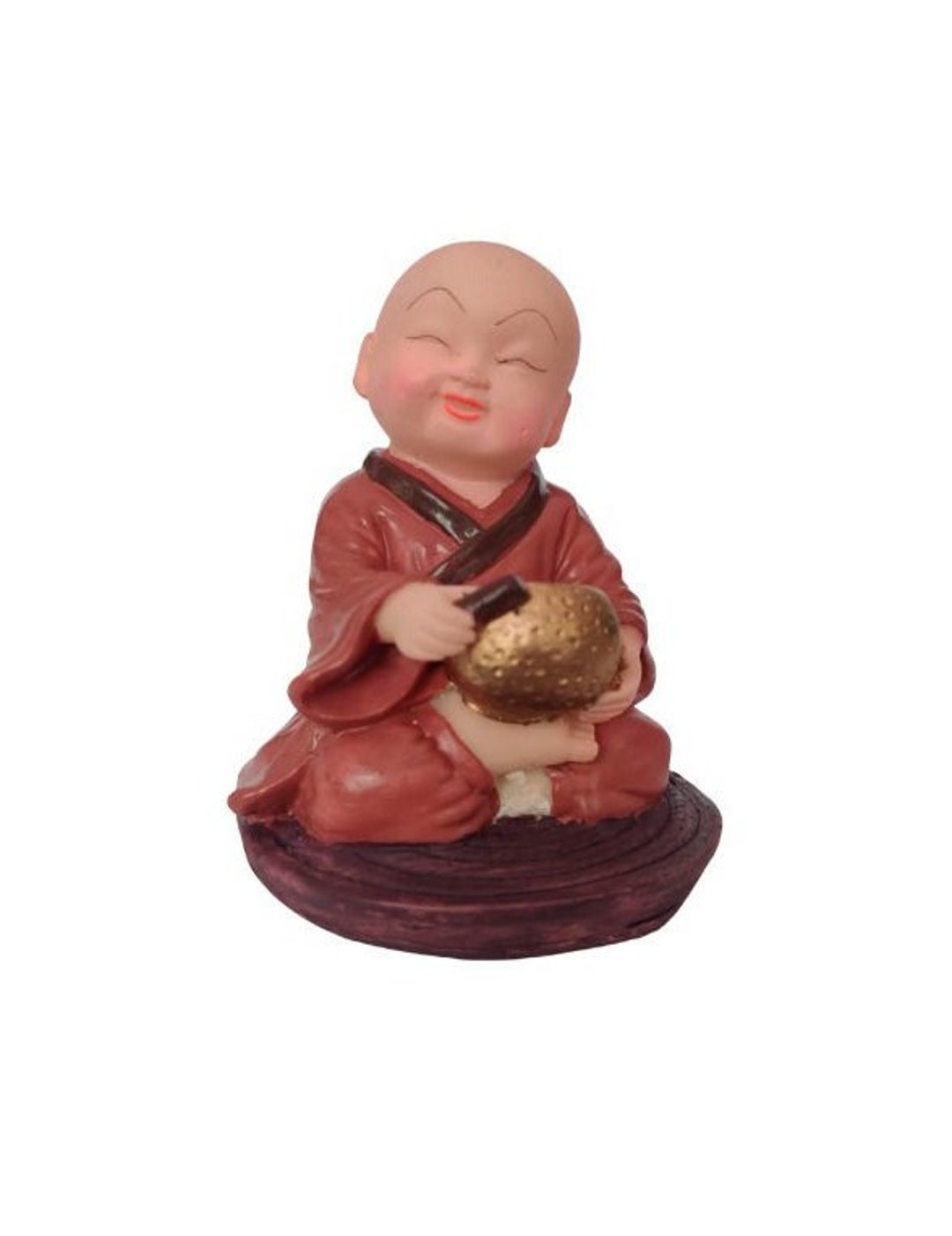 VINTAGE BABY MONK Detailed Hand-painted Cast Resin Cute Baby Tibetan ...