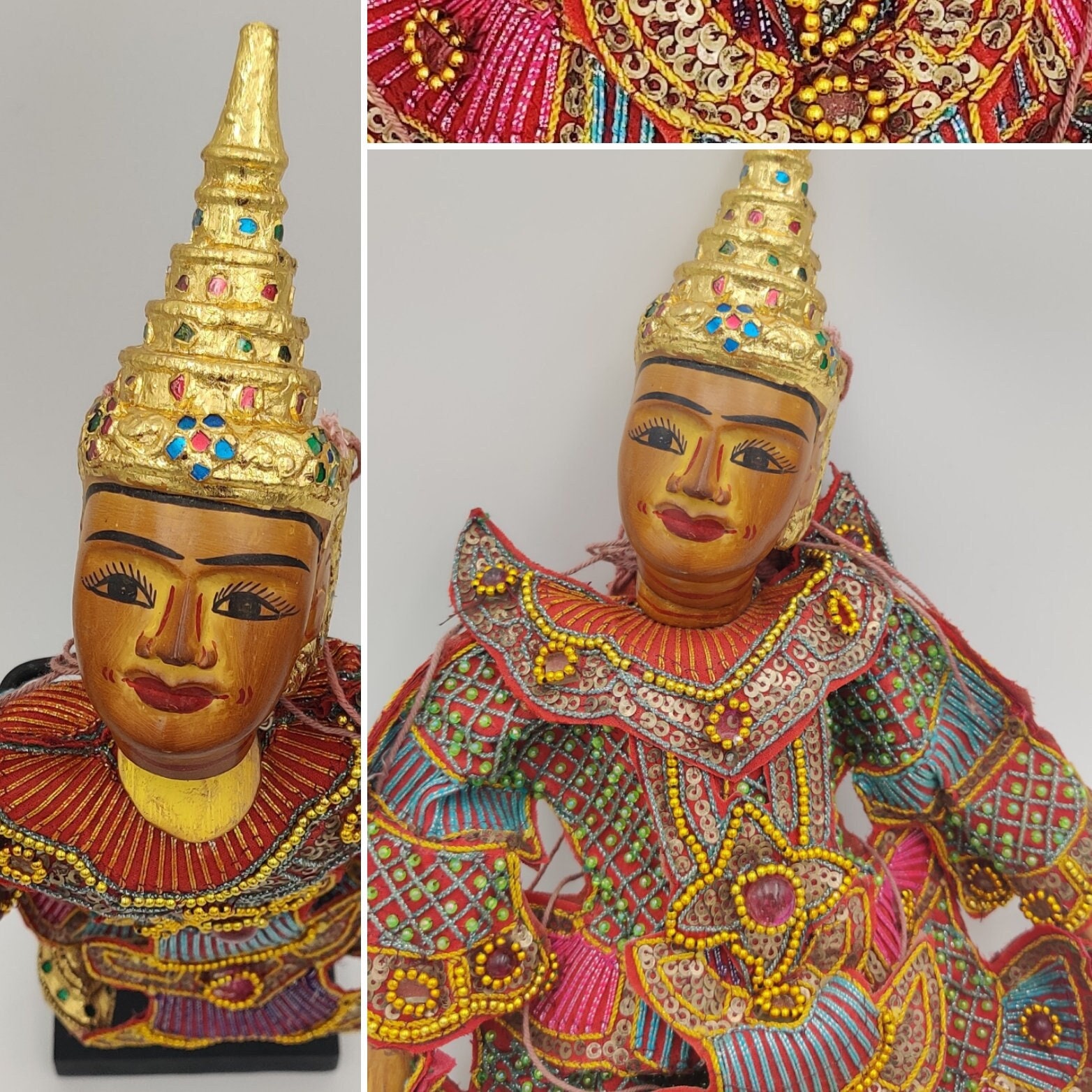 BURMESE STRING MARIONETTE Vintage Gilt Thar-gya-min Puppet - Etsy