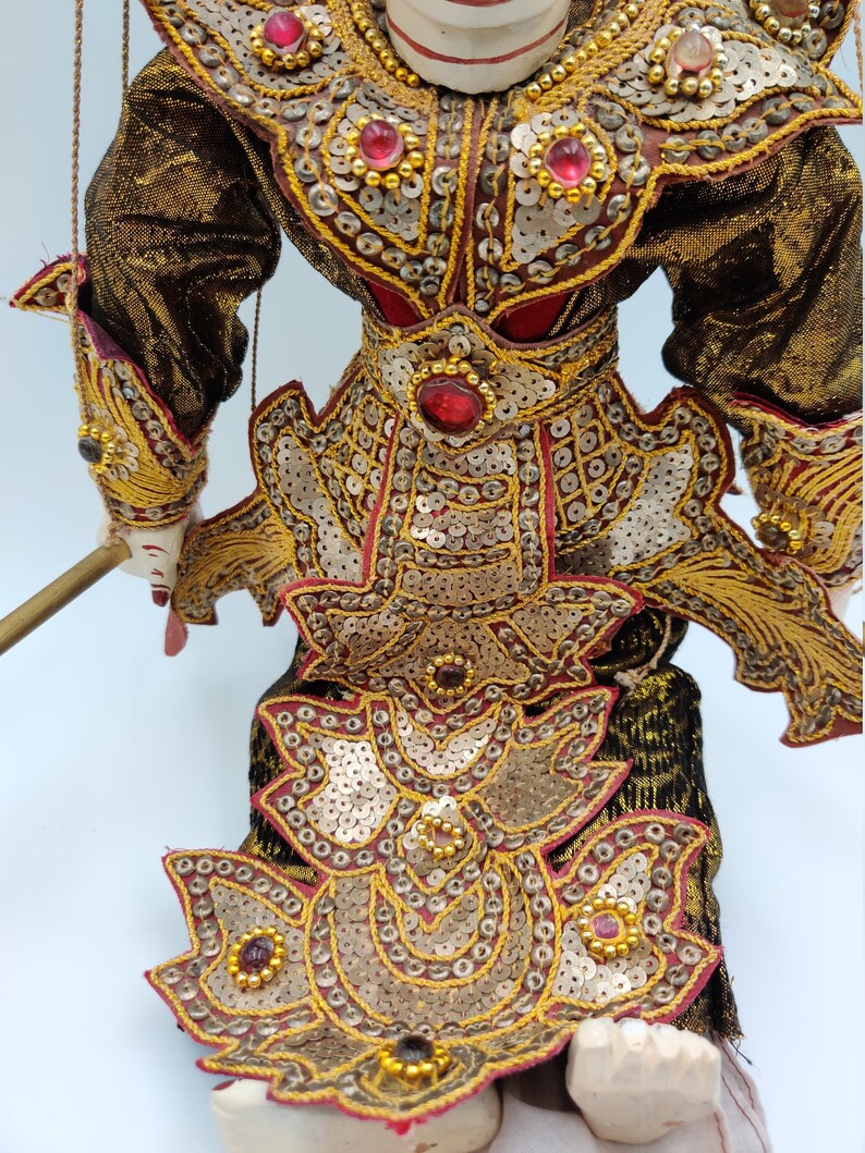 BURMESE HANUMAN MARIONETTE Vintage Gilt Puppet Colorful Beaded - Etsy